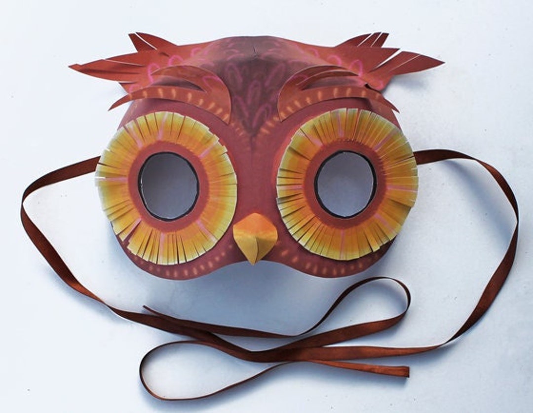 DIY Owl Mask Template: Printable Paper Craft Costume (PDF Download) - Etsy