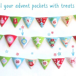 Printable Christmas Advent Calendar Garland: DIY Pocket Garland (PDF ...