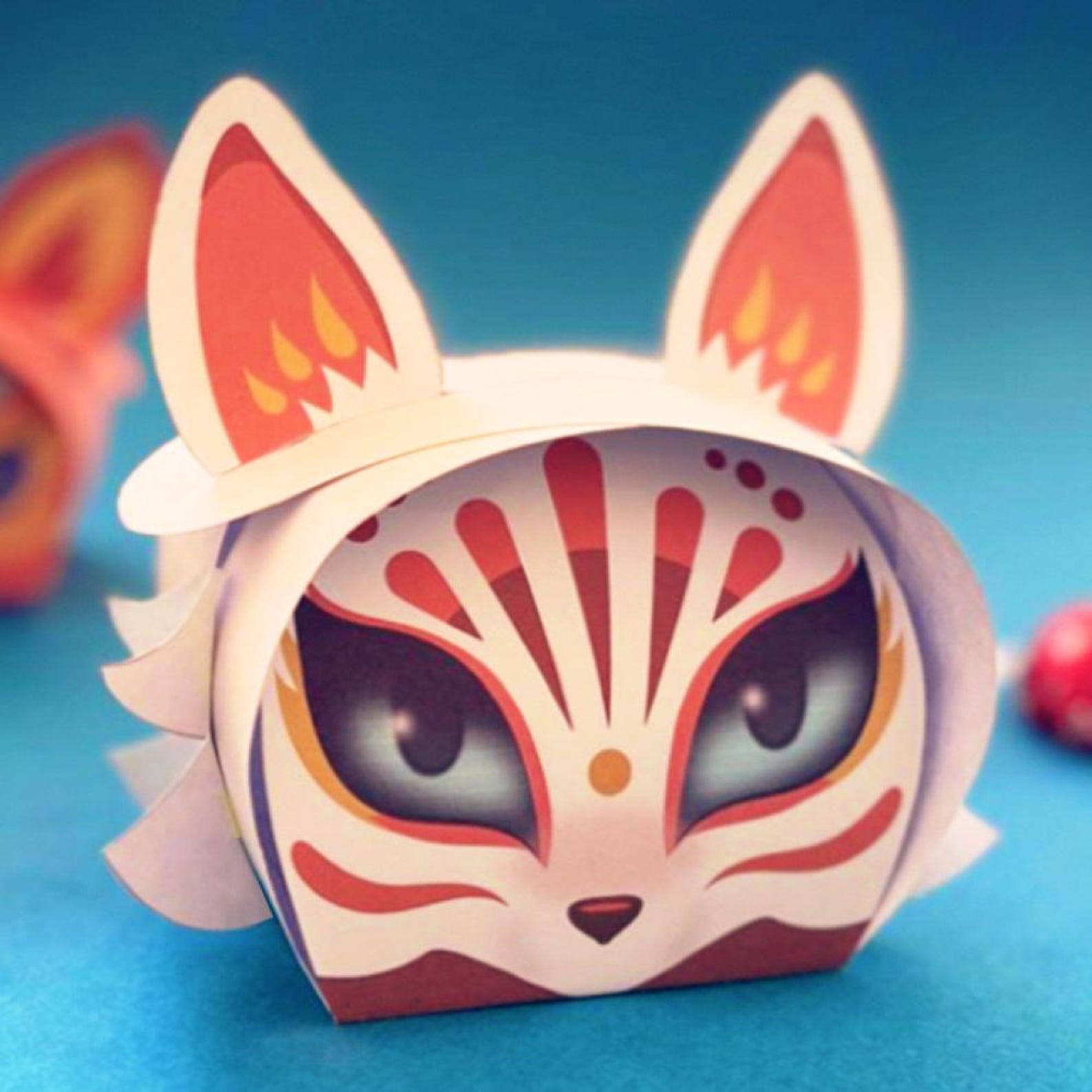 Kitsune Fox Gift Box Template: DIY Paper Craft (digital PDF Download ...