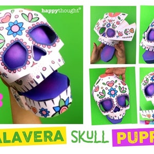 DIY Calavera Skull Hand Puppet: Printable Craft Template (PDF) - Etsy
