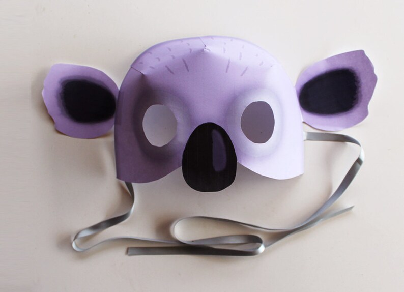 Koala Mask Template DIY No Sew Mask Pattern. Instantly Make a - Etsy