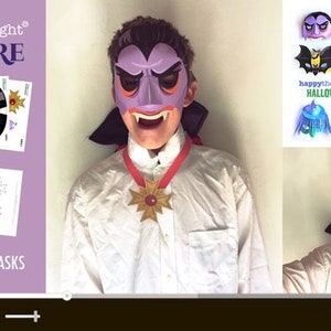 Vampire Mask Template DIY No Sew Mask Pattern. Instantly Make a Paper ...
