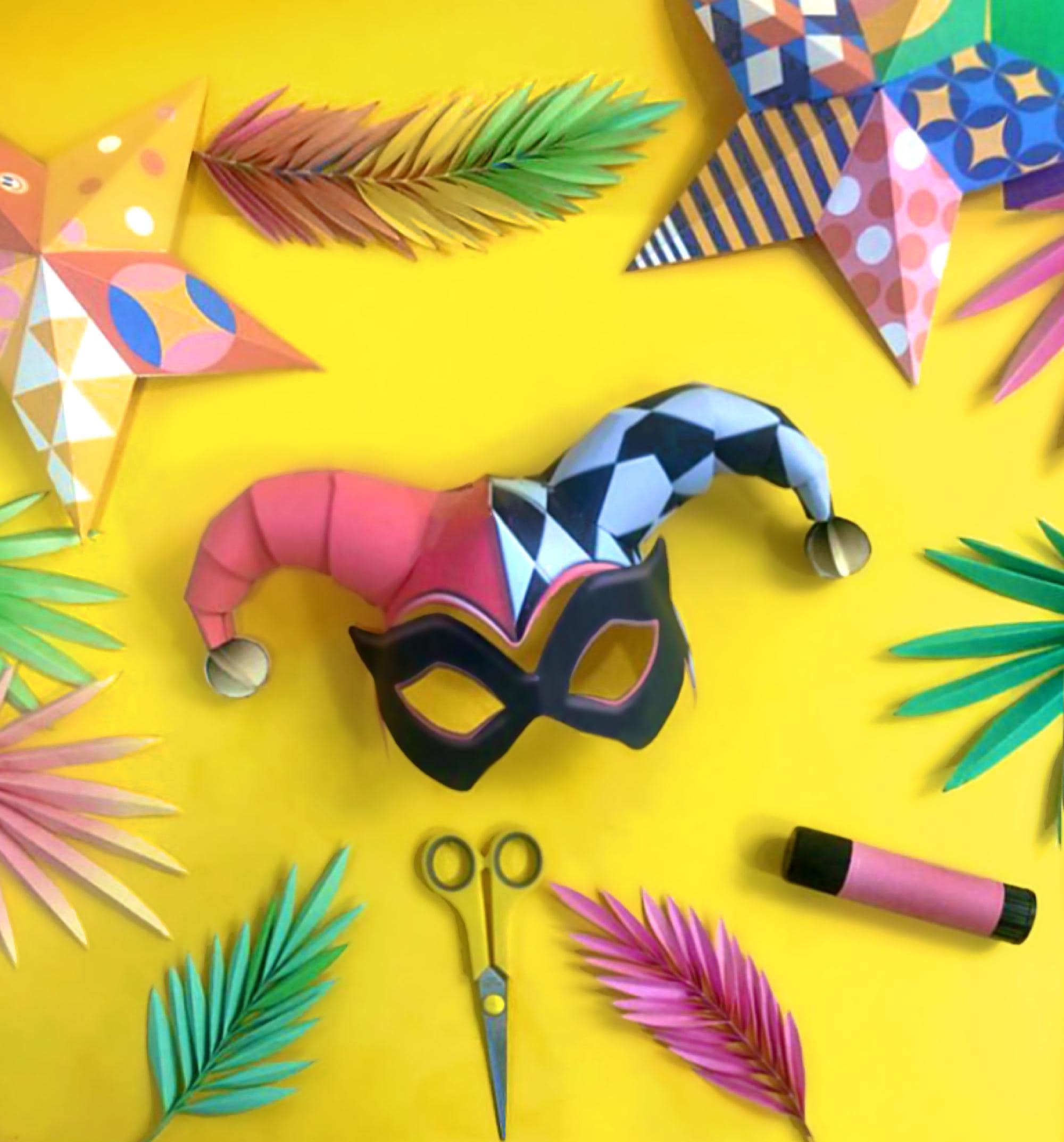 DIY Harlequin Headdress Templates: Unique Headdress Craft (digital PDF ...
