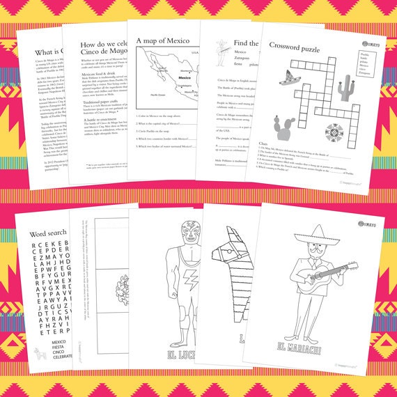 Hojas De Trabajo Del Cinco De Mayo Para Primer Grado