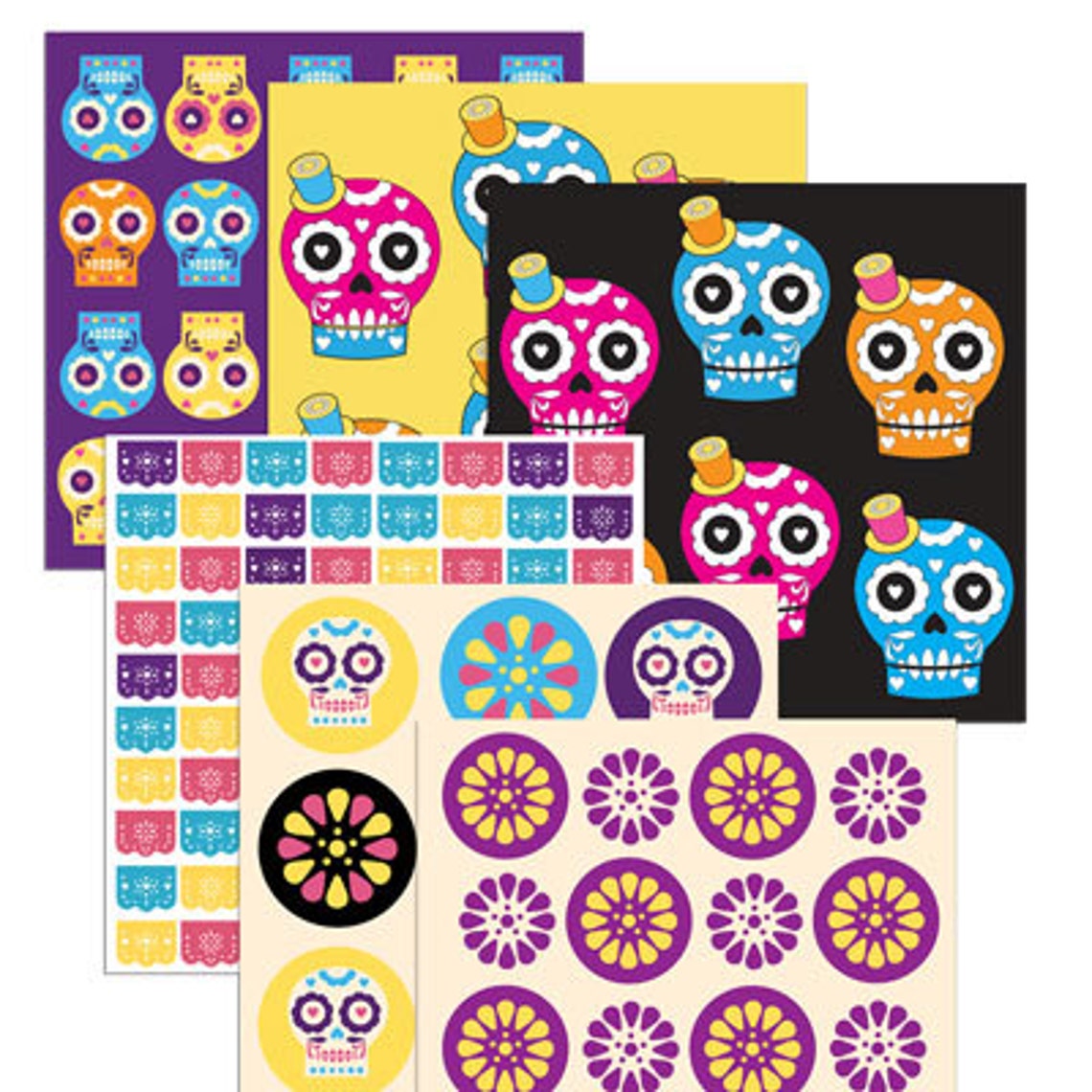12 High Resolution Day of the Dead Digital Scrapbooking Papers - Etsy