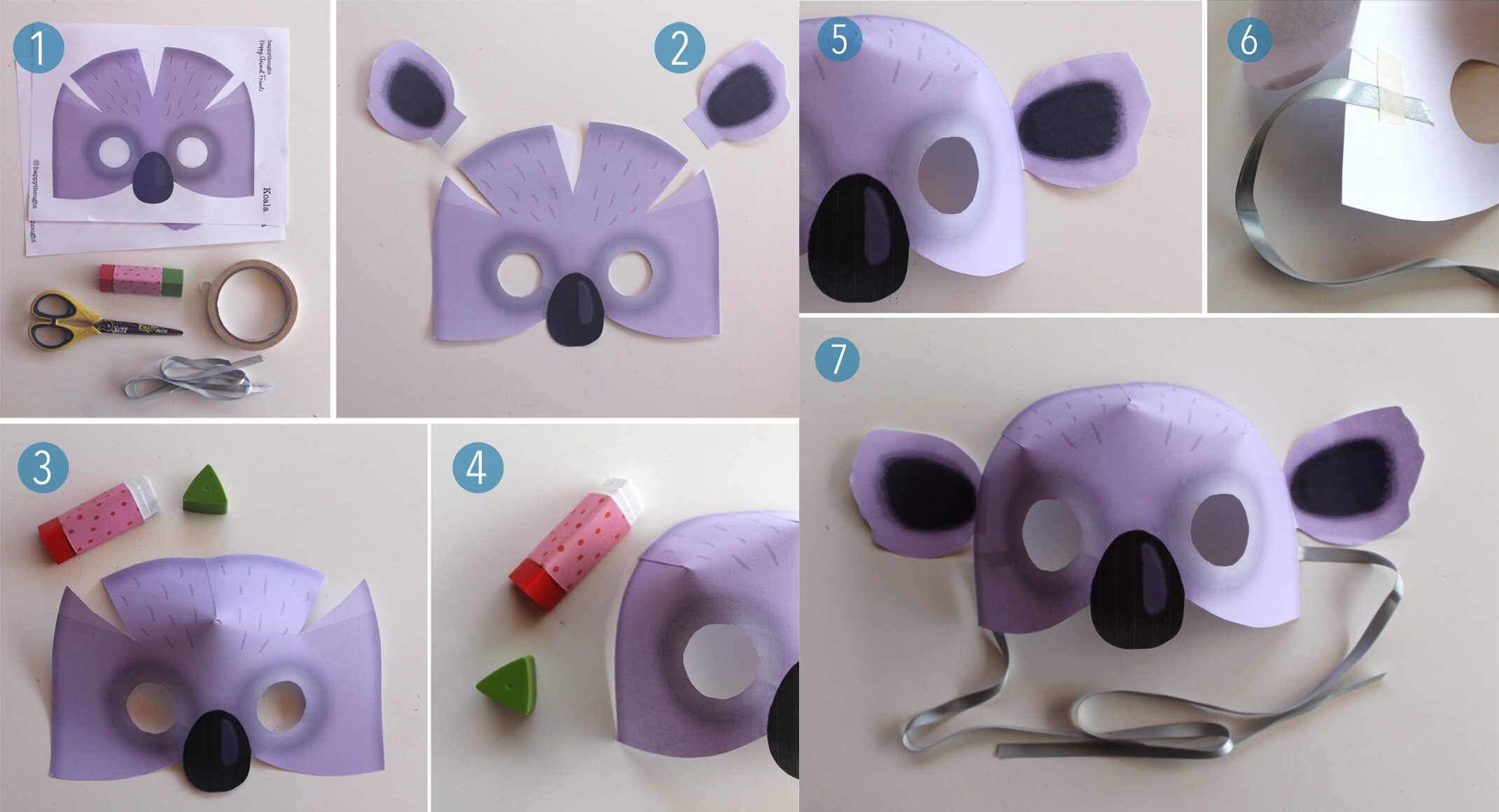 Koala Mask Template DIY No Sew Mask Pattern. Instantly Make a - Etsy ...