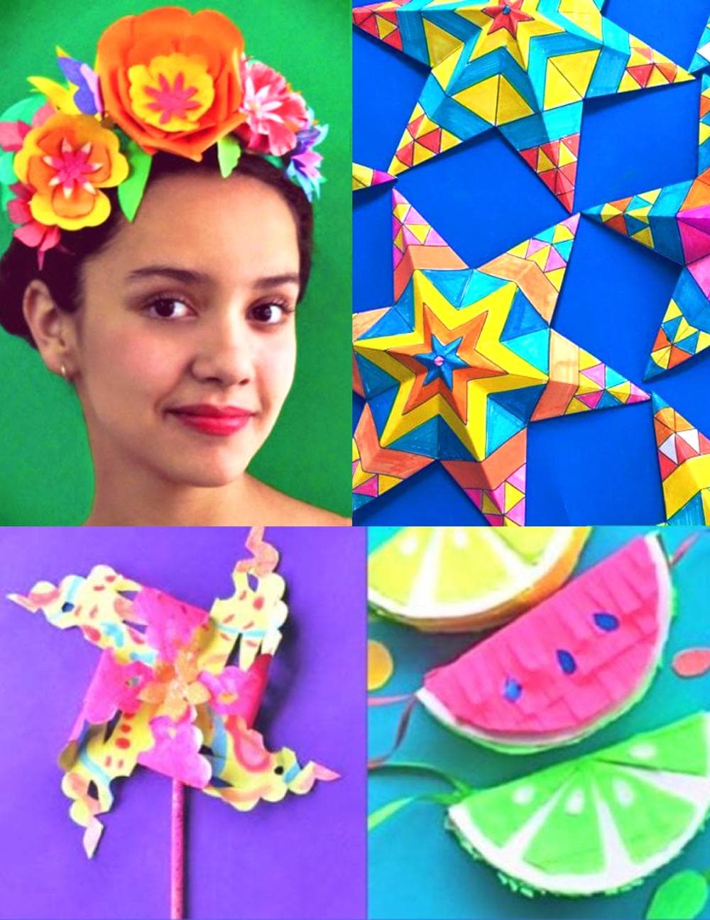 Cinco De Mayo Papercraft Activity Pack: DIY Pinatas, Flowers, Stars and ...