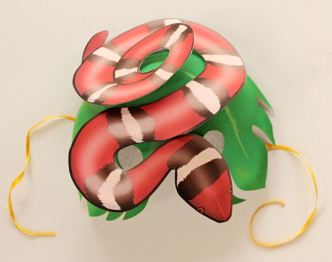 Snake Mask Template DIY No Sew Mask Pattern. Instantly Make a Snake ...