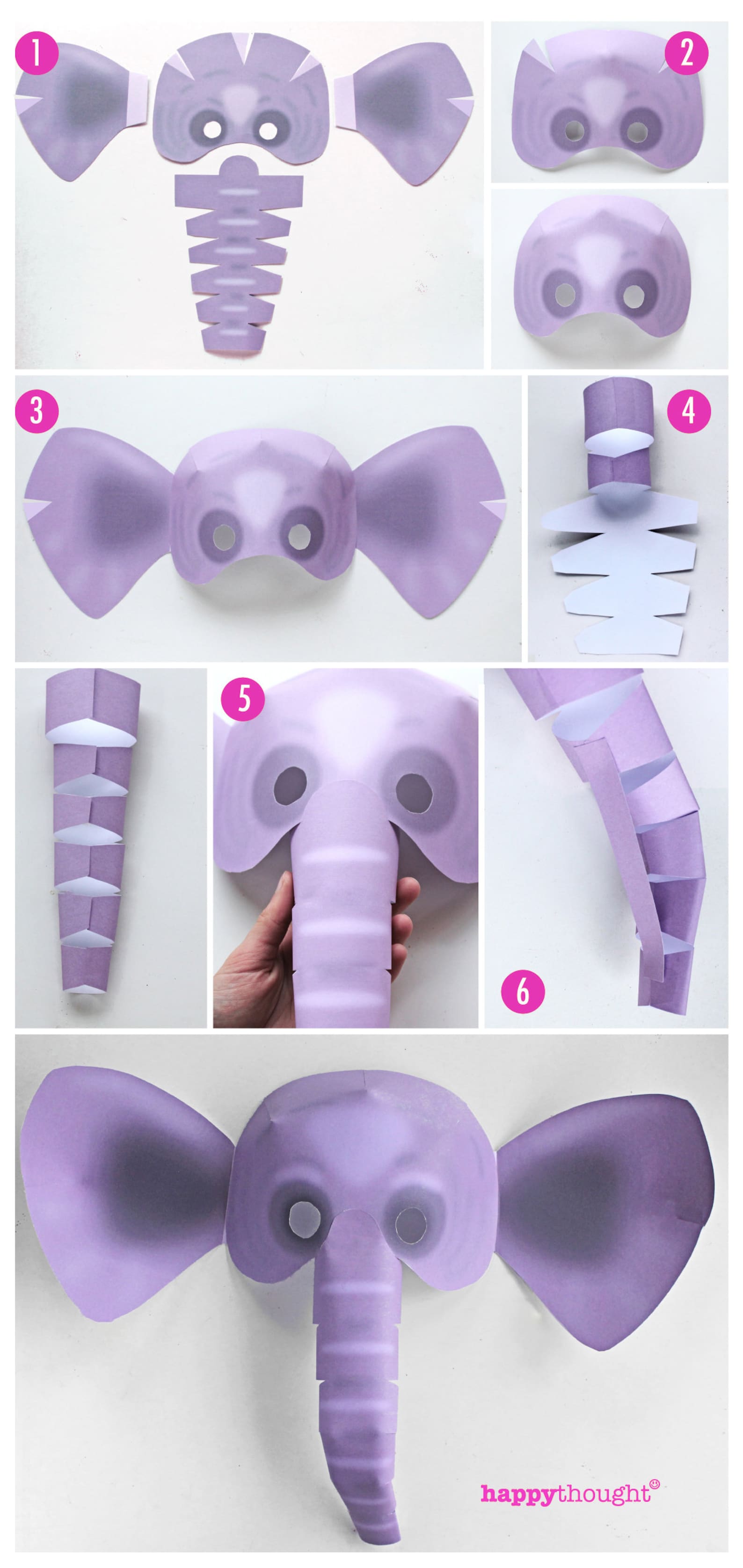 Elephant Mask Template DIY No Sew Mask Pattern. Instantly - Etsy