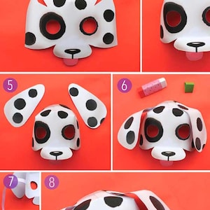 Dog Mask Template DIY No Sew Mask Pattern. Instantly Make a Spotty Dog ...