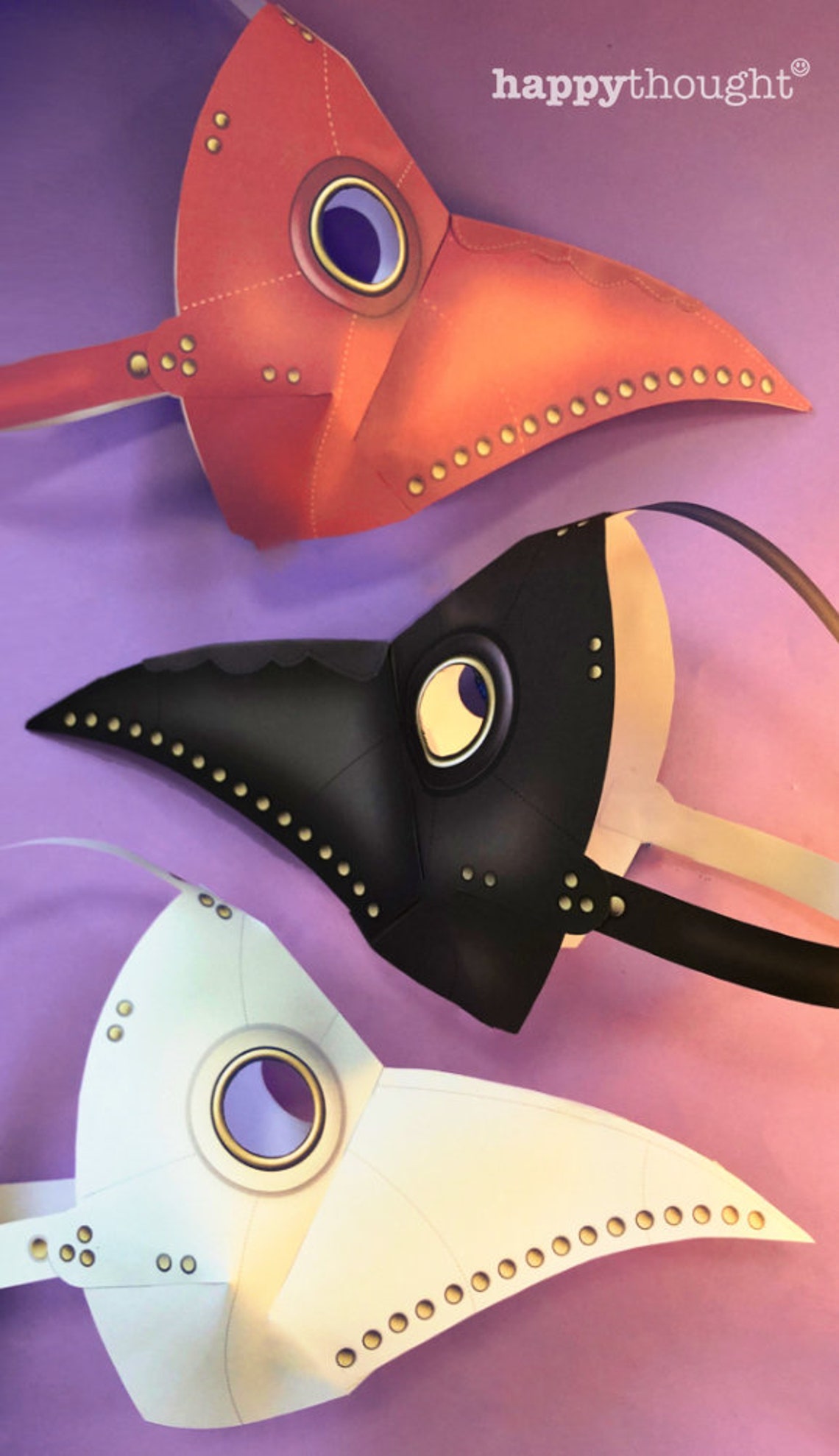 Plague Doctor Mask Template No Sew Mask Pattern. Make a Paper - Etsy ...