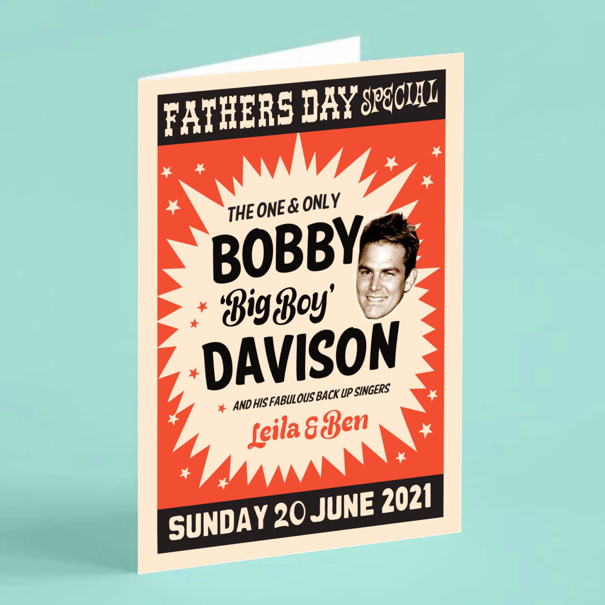 Fathers Day Custom Personalised Retro Rock and Roll Printable - Etsy