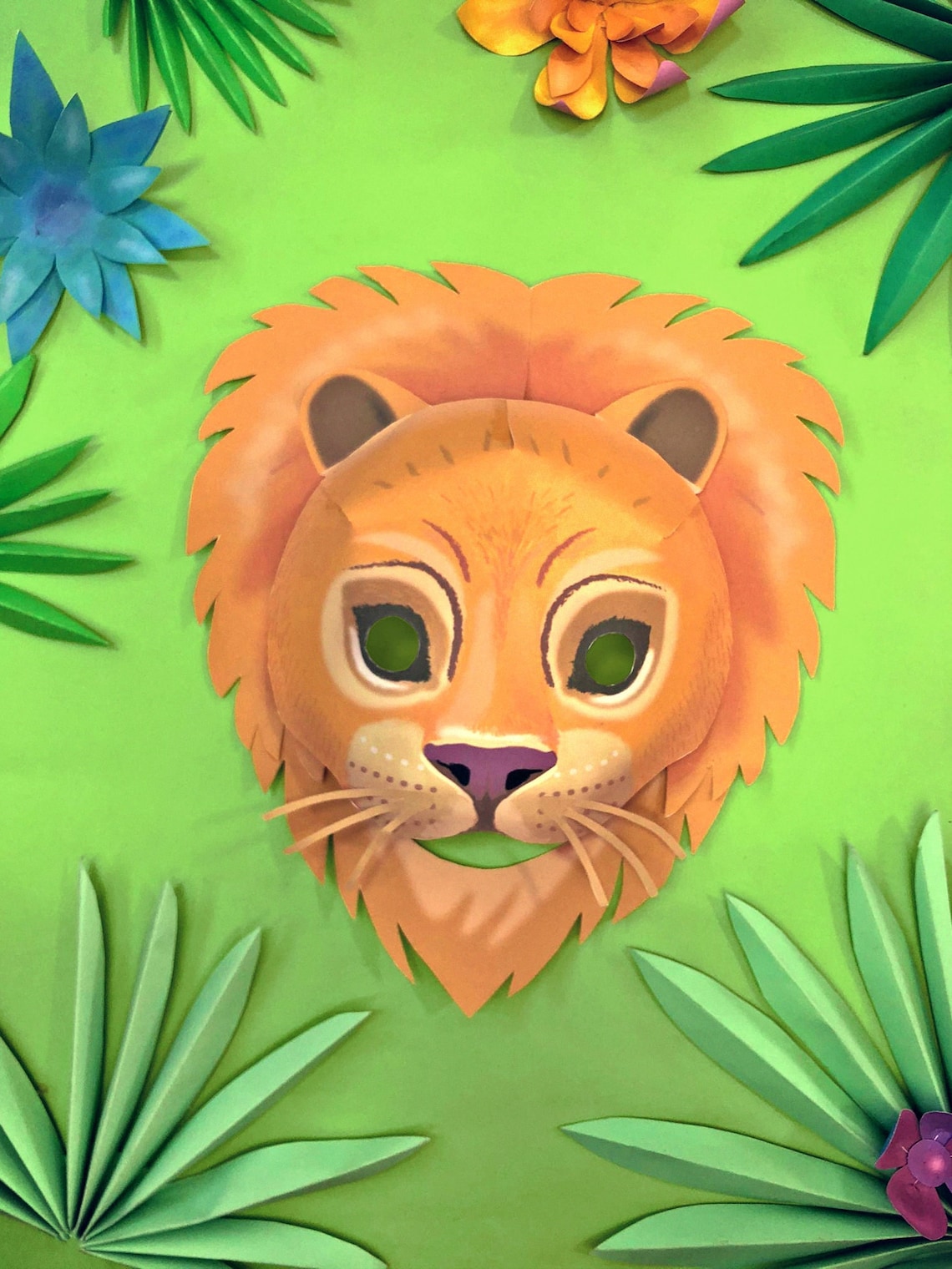 DIY Lion Mask Template: Printable Papercraft Costume (PDF Pattern) - Etsy