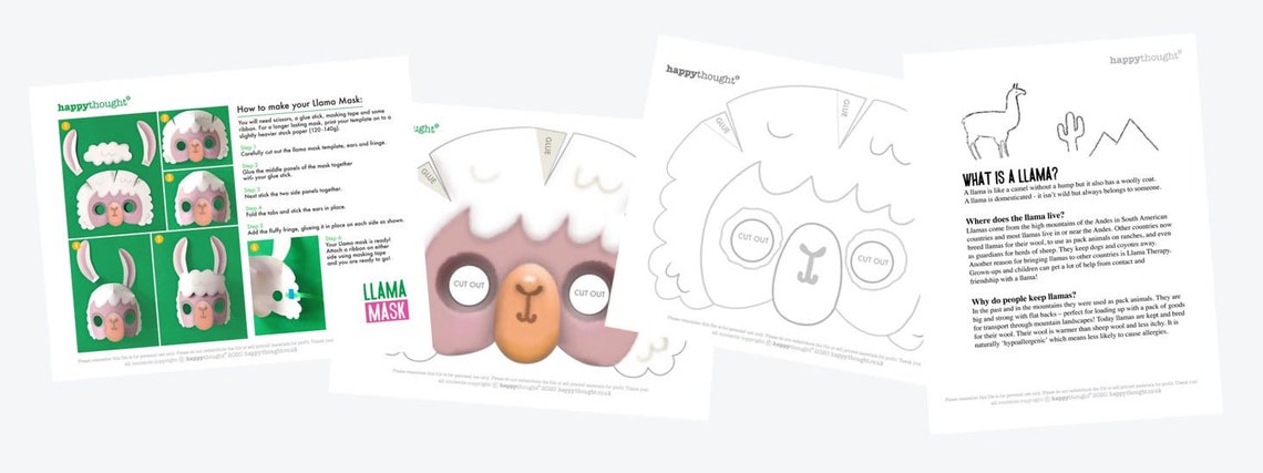 DIY Llama Mask Template: Printable Costume Mask (PDF Pattern) - Etsy