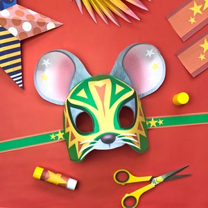 4 Printable Animal Lucha Libre Mask Templates. Chihuahua, Rabbit, Tiger ...