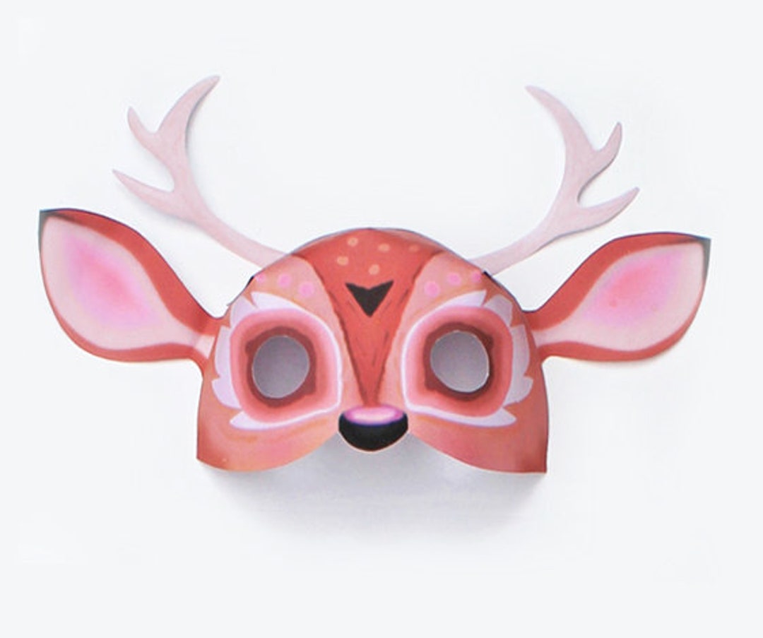 Deer Mask Template DIY No Sew Mask Pattern to Wear. Instantly Make ...