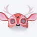 Deer Mask Template DIY No Sew Mask Pattern to Wear. Instantly Make ...