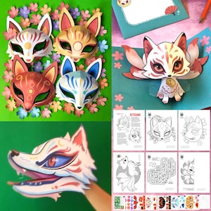 Kitsune Craft Activity Kit Templates. Download DIY Puppets, Masks and ...