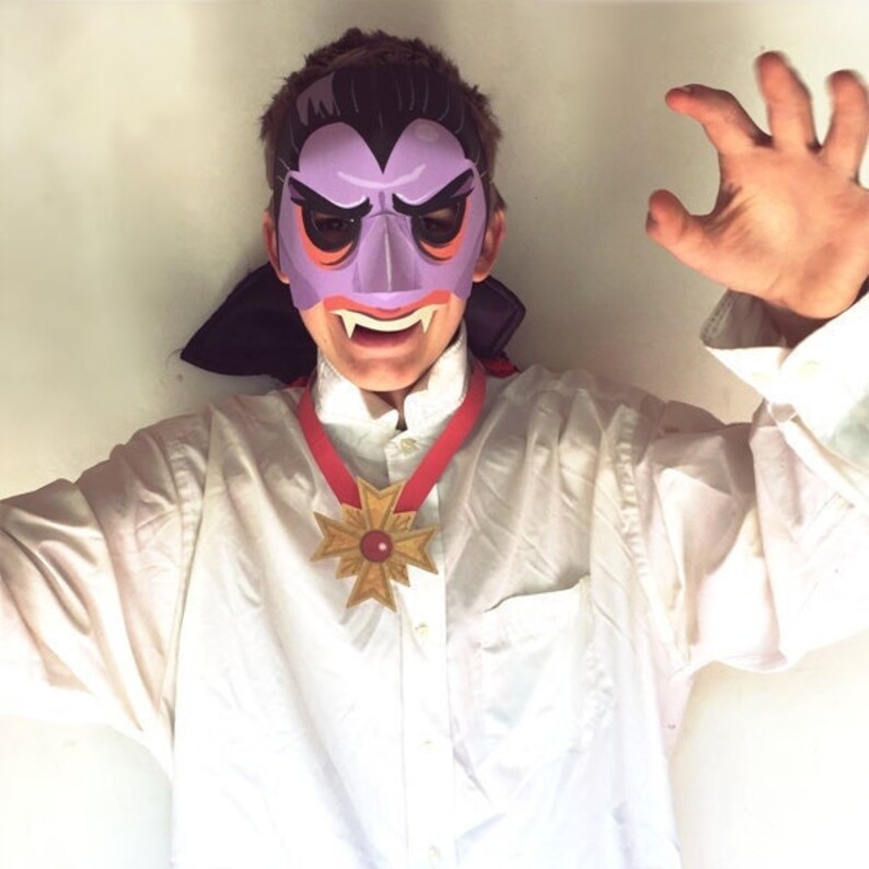 Vampire Mask Template DIY No Sew Mask Pattern. Instantly Make - Etsy