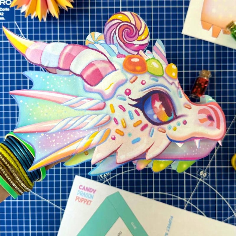 Dragon Puppet Paper Ideas - Etsy