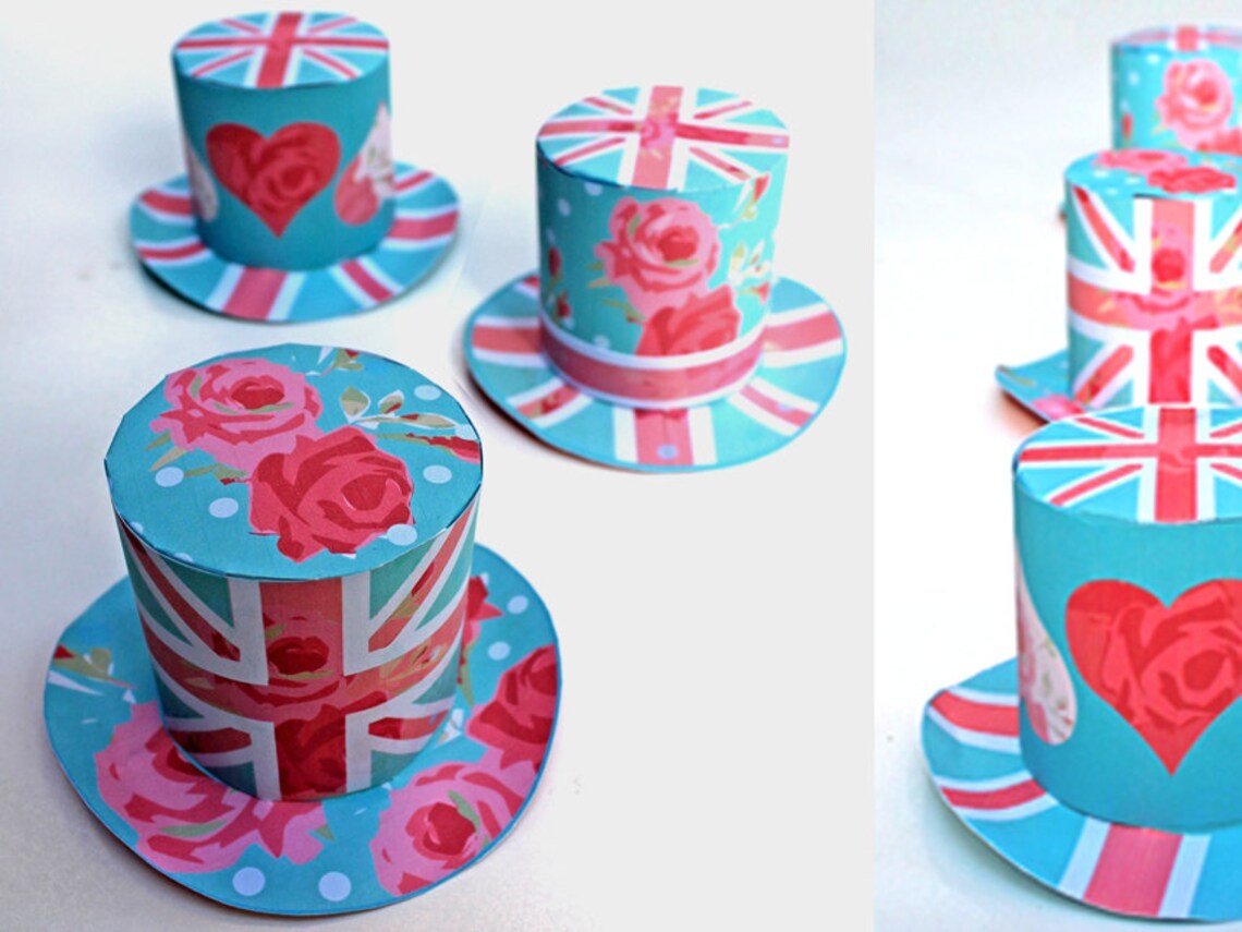 Union Jack Mini Top Hat Templates: Platinum Jubilee Party Hats (PDF ...