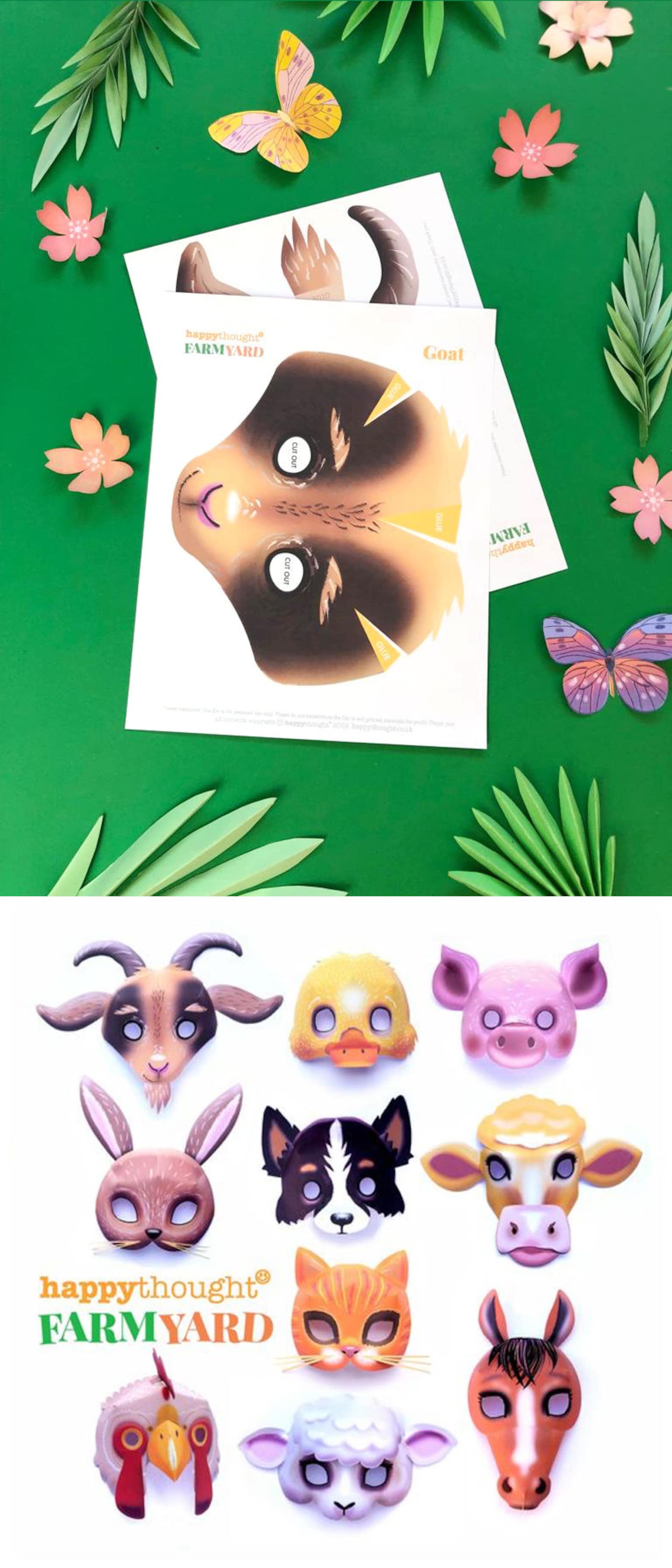 DIY Goat Mask Template: Printable Paper Animal Mask (PDF Pattern) - Etsy