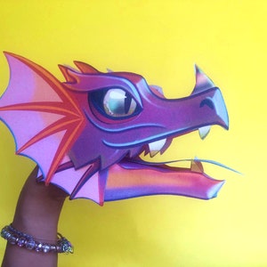 3 DIY Dragon Hand Puppet Craft Templates (PDF Download) - Etsy