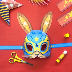 4 Printable Animal Lucha Libre Mask Templates. Chihuahua, Rabbit, Tiger ...