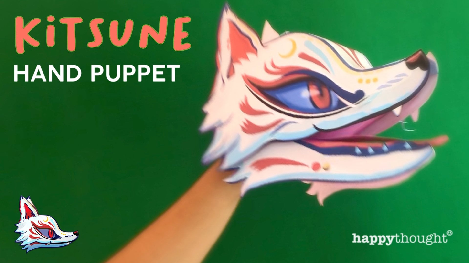Kitsune Fox Puppet Craft Templates: DIY Printable Masks (PDF Download ...