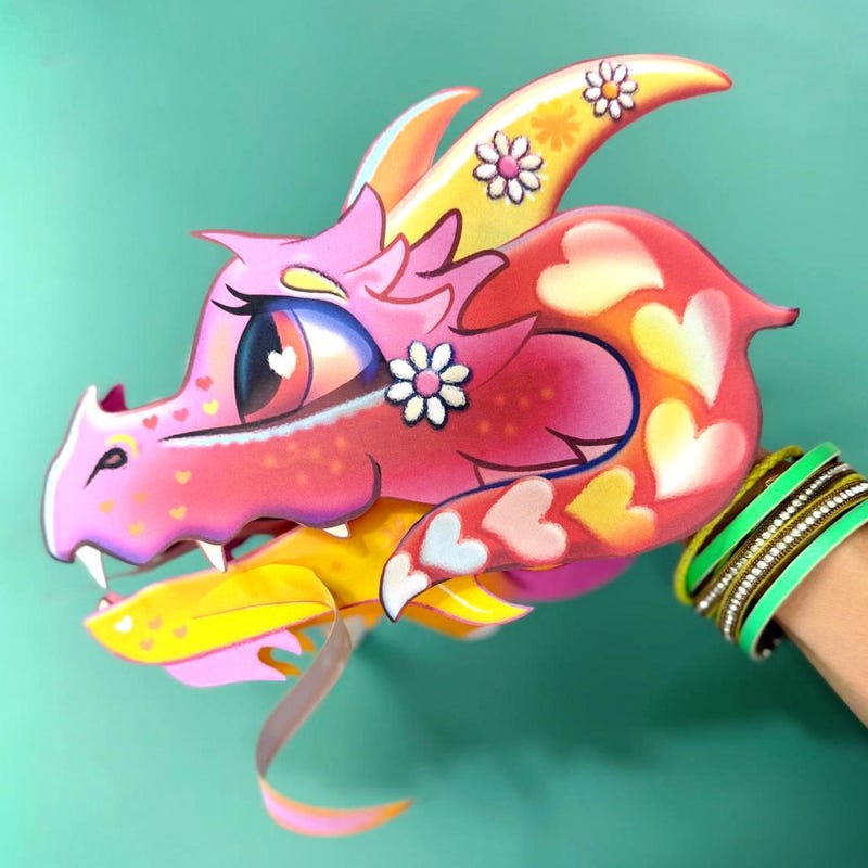 Dragon Puppet Paper Ideas - Etsy