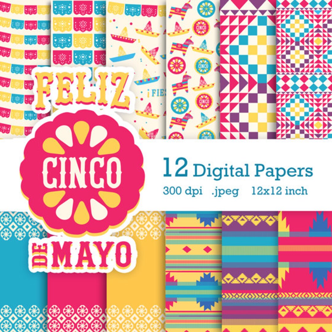 Mexico's Cinco De Mayo Digital Scrapbooking Party Kit. Instantly ...