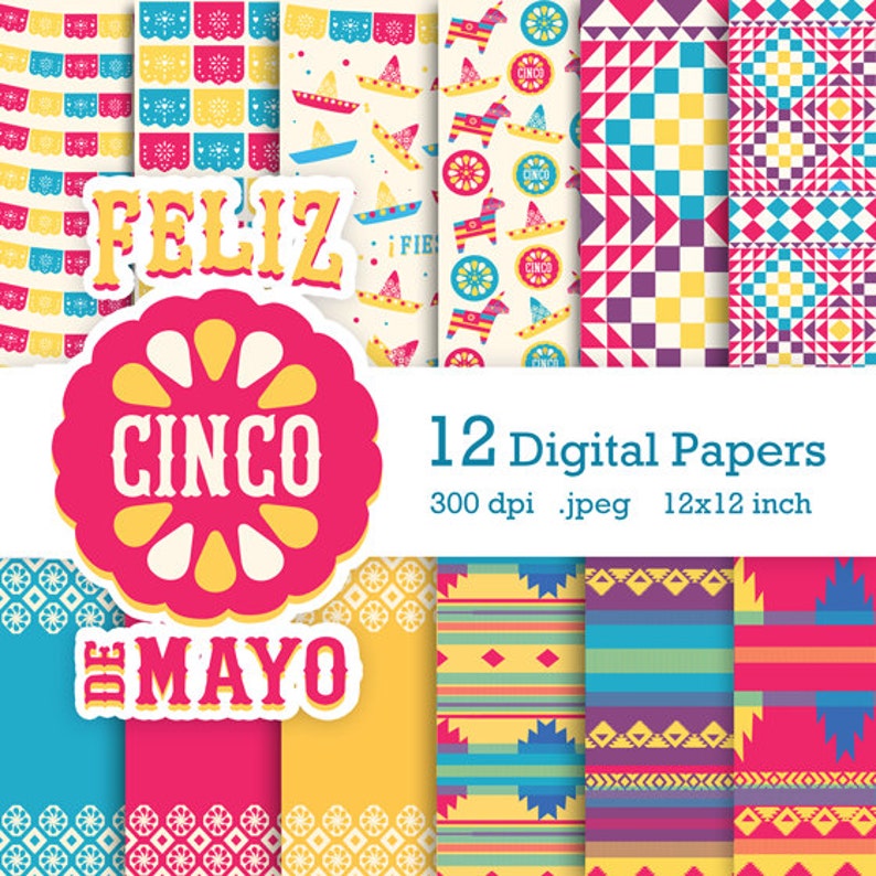 Mexico's Cinco De Mayo Digital Scrapbooking Party Kit. | Etsy