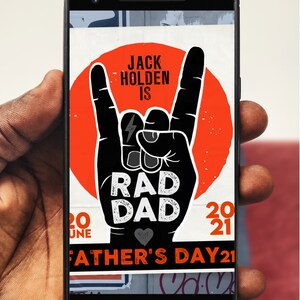 Father's Day RAD DAD Rock Printable Poster, Greeting Card and ...