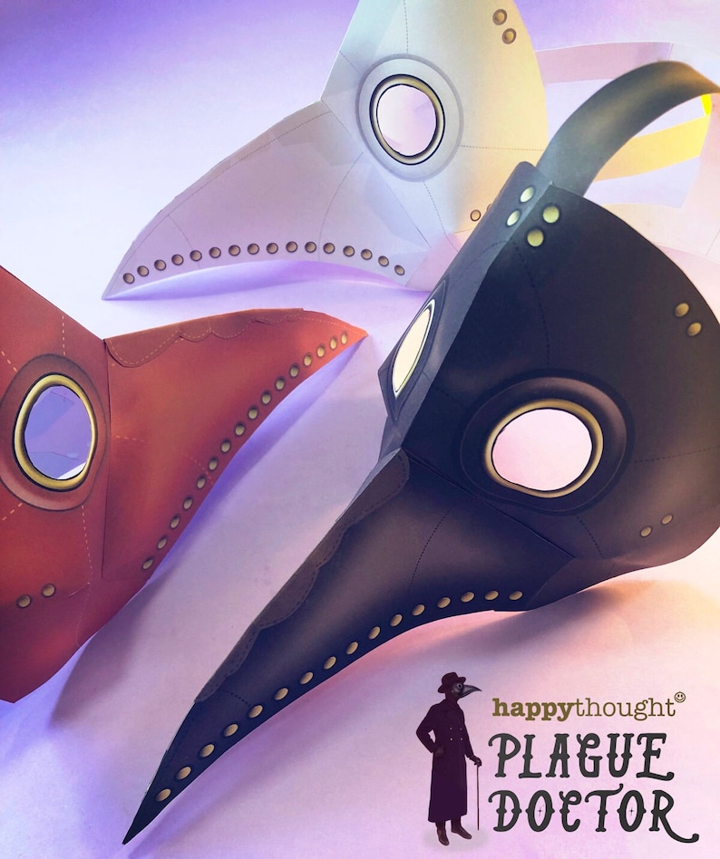 DIY Plague Doctor Mask Template: Printable Papercraft Costume (PDF) - Etsy