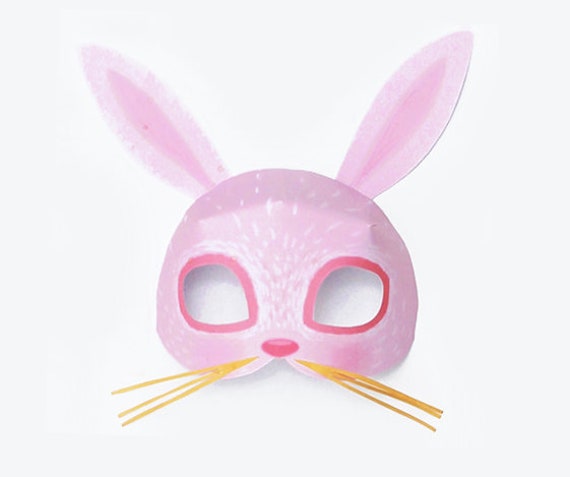 Rabbit Mask Template DIY No Sew Mask Pattern. Instantly Make - Etsy