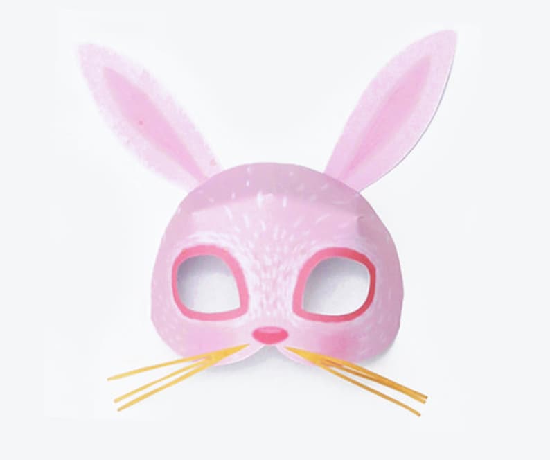Rabbit Mask Template DIY No Sew Mask Pattern. Instantly Make - Etsy