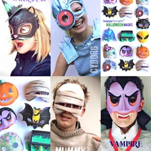 Vampire Mask Template DIY No Sew Mask Pattern. Instantly Make a Paper ...