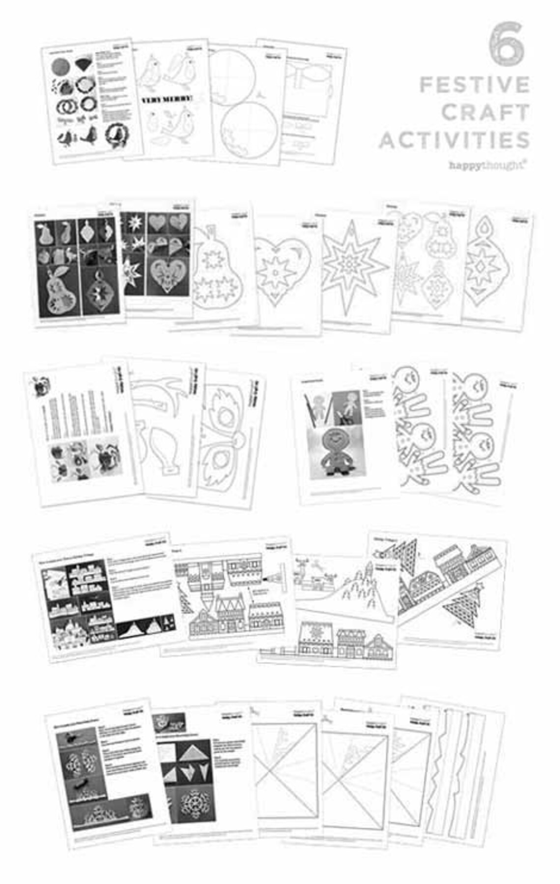 Holiday Craft Activity Pack Featuring 6 Fun Paper Craft - Etsy