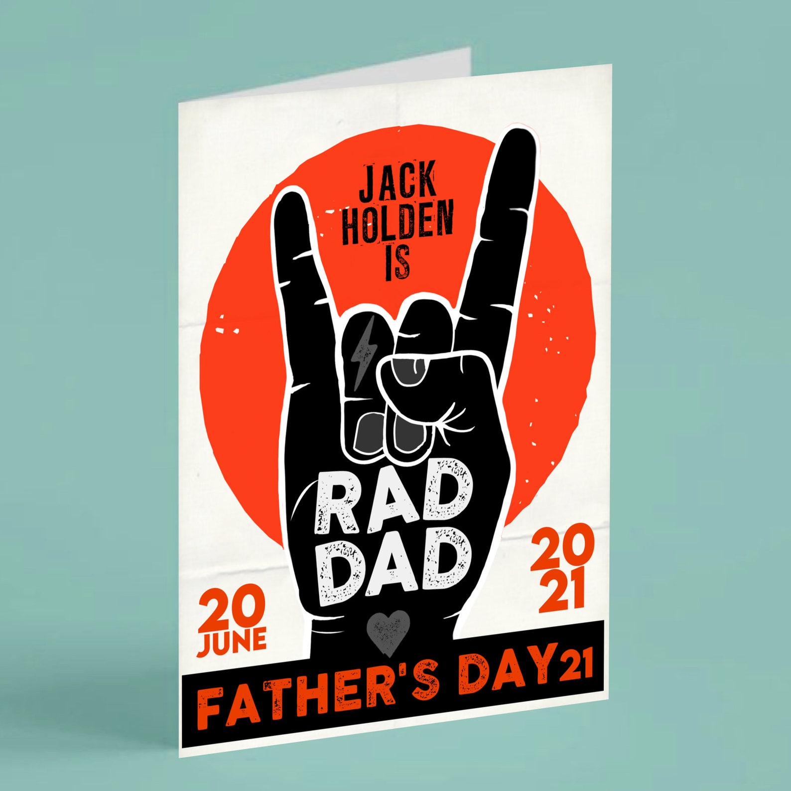 Father's Day RAD DAD Rock Printable Poster Greeting Card - Etsy