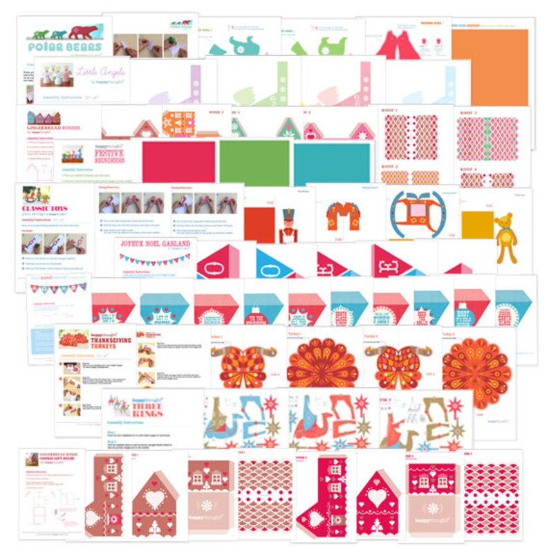 Christmas Printable Bundle: Holiday Decorations & Gift Boxes (digital ...