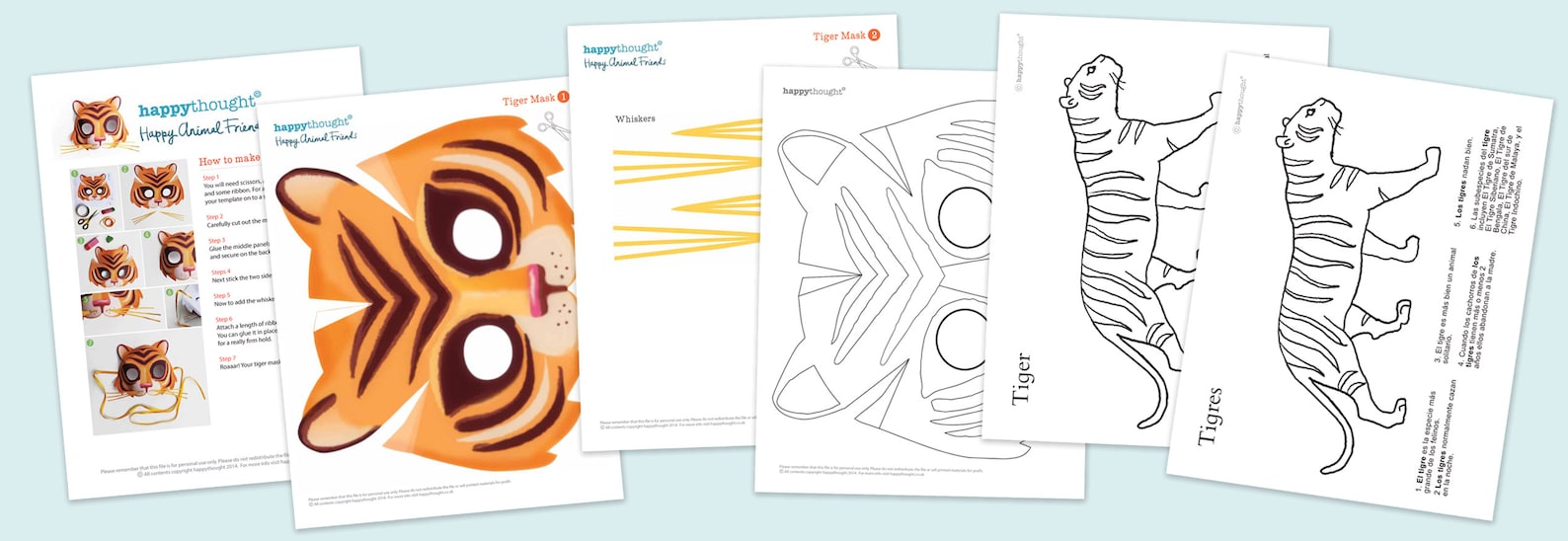 Tiger Mask Template DIY No Sew Mask Pattern. Instantly Make a - Etsy