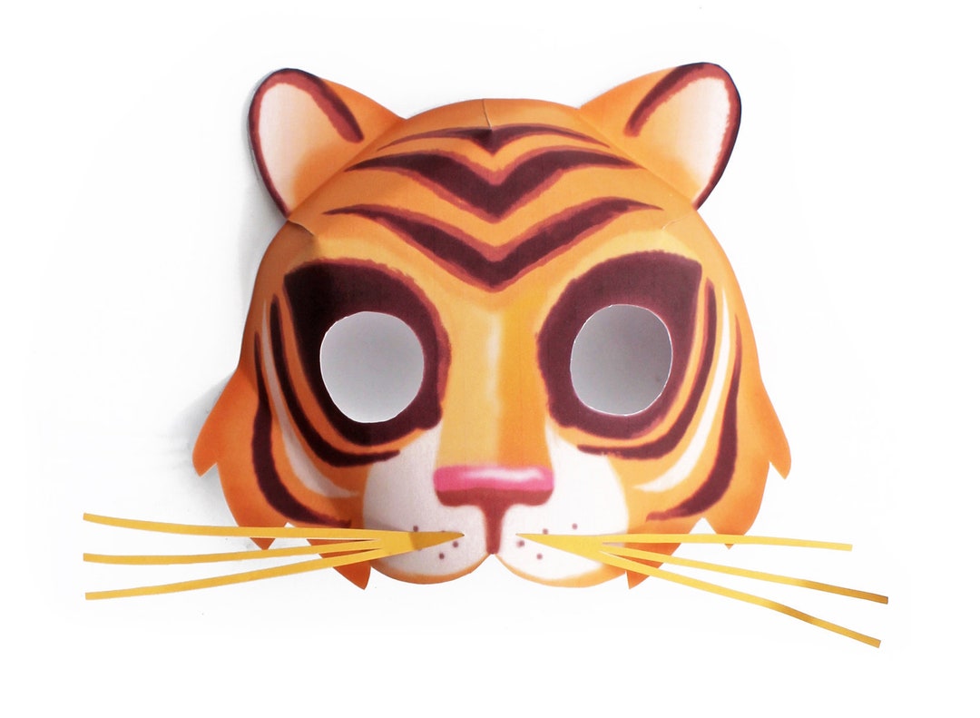 Tiger Mask Template DIY No Sew Mask Pattern. Instantly Make a Tiger ...
