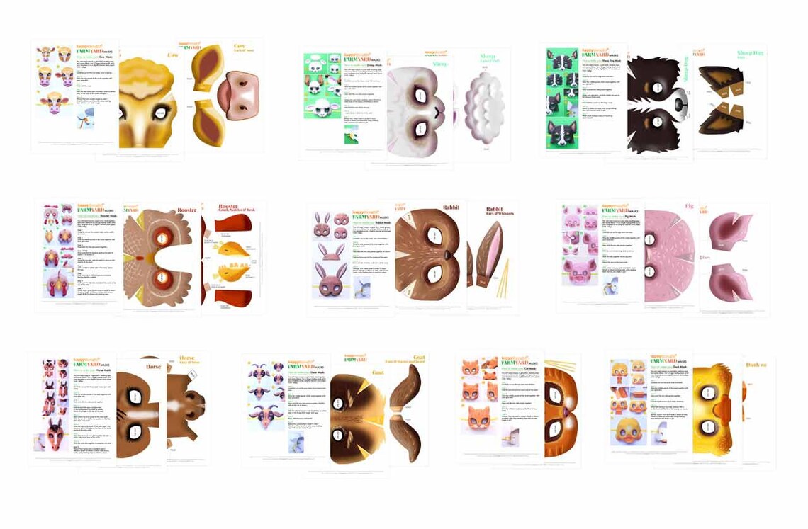 Brown Rabbit Mask Template DIY No Sew Mask Pattern. Instantly - Etsy