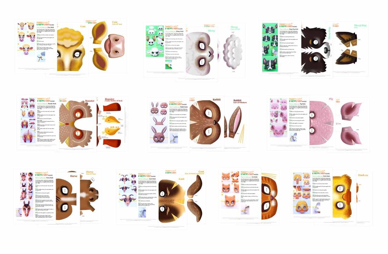 DIY Brown Rabbit Mask Template: Printable Paper Mask (PDF Pattern) - Etsy