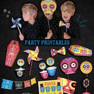 Day of the Dead or Dia De Los Muertos Printable Party Kit. Includes 15 ...