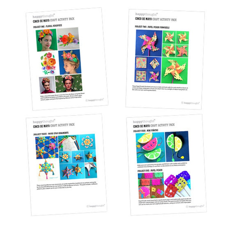Cinco De Mayo Papercraft Activity Pack: DIY Pinatas, Flowers, Stars and ...