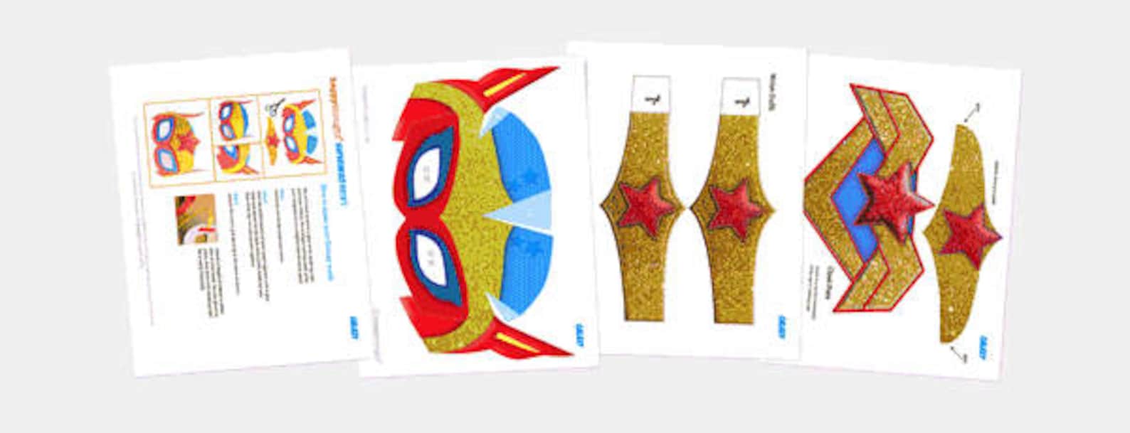 10 Printable Superhero Masks: DIY Costume Templates (PDF) - Etsy