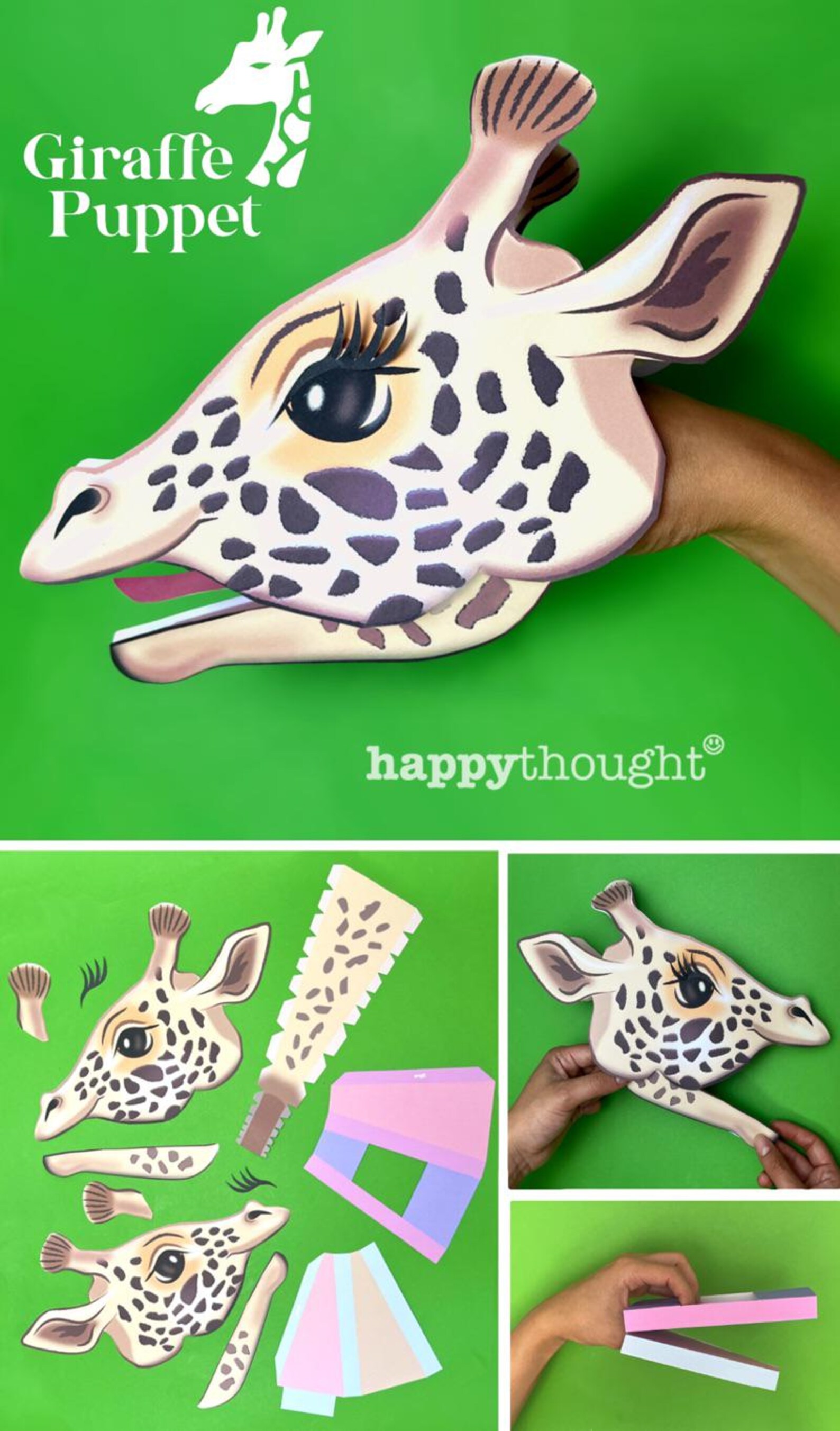 Giraffe Hand Puppet Template: DIY Printable Craft (PDF) - Etsy