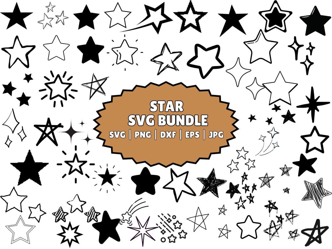 Star SVG Bundle: Christmas, Night, Shinning Star Designs (digital ...