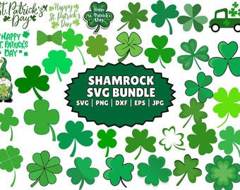 Clover Svg Bundle, Lucky Clover Svg for St. Patricks Day, Four Leaf ...